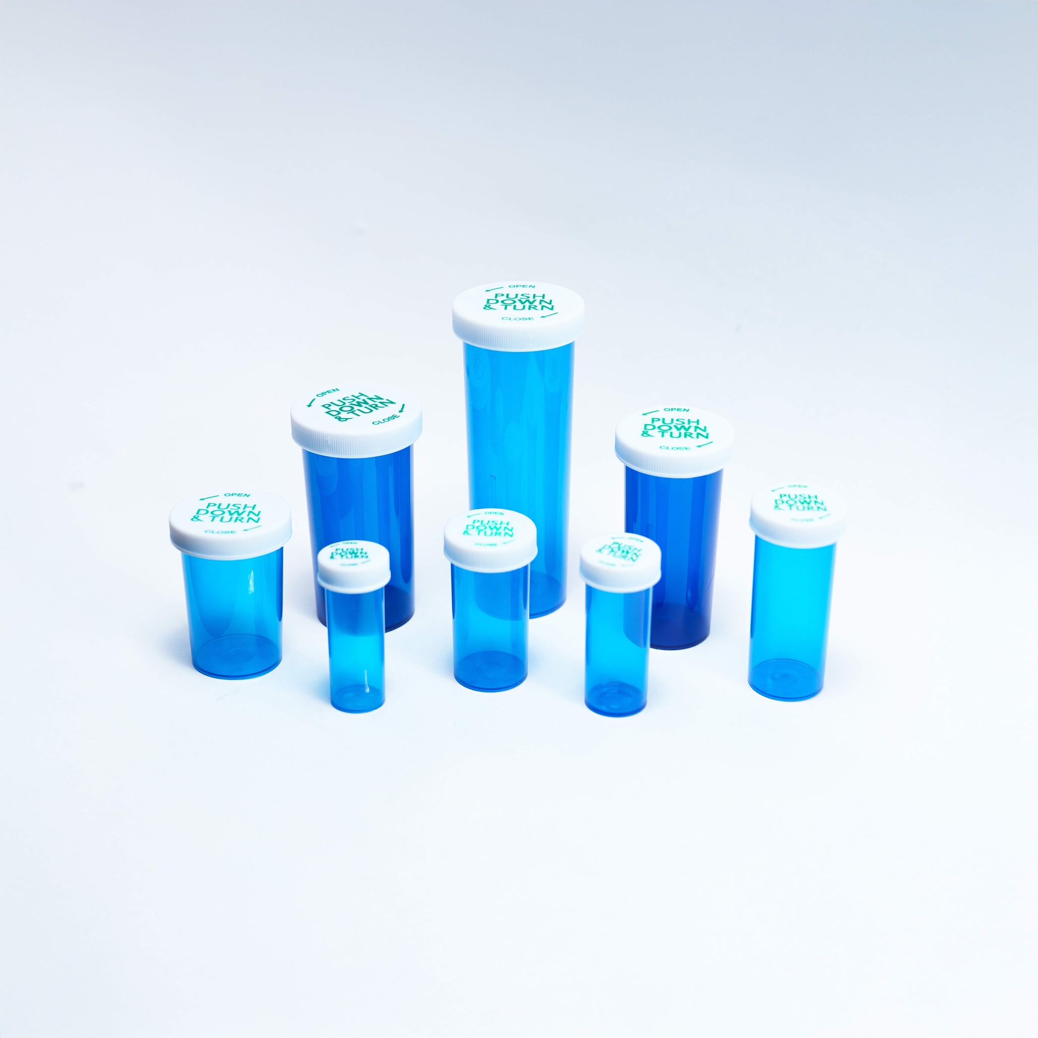 16DR Blue Vials – Child Resistant - Pharmvials