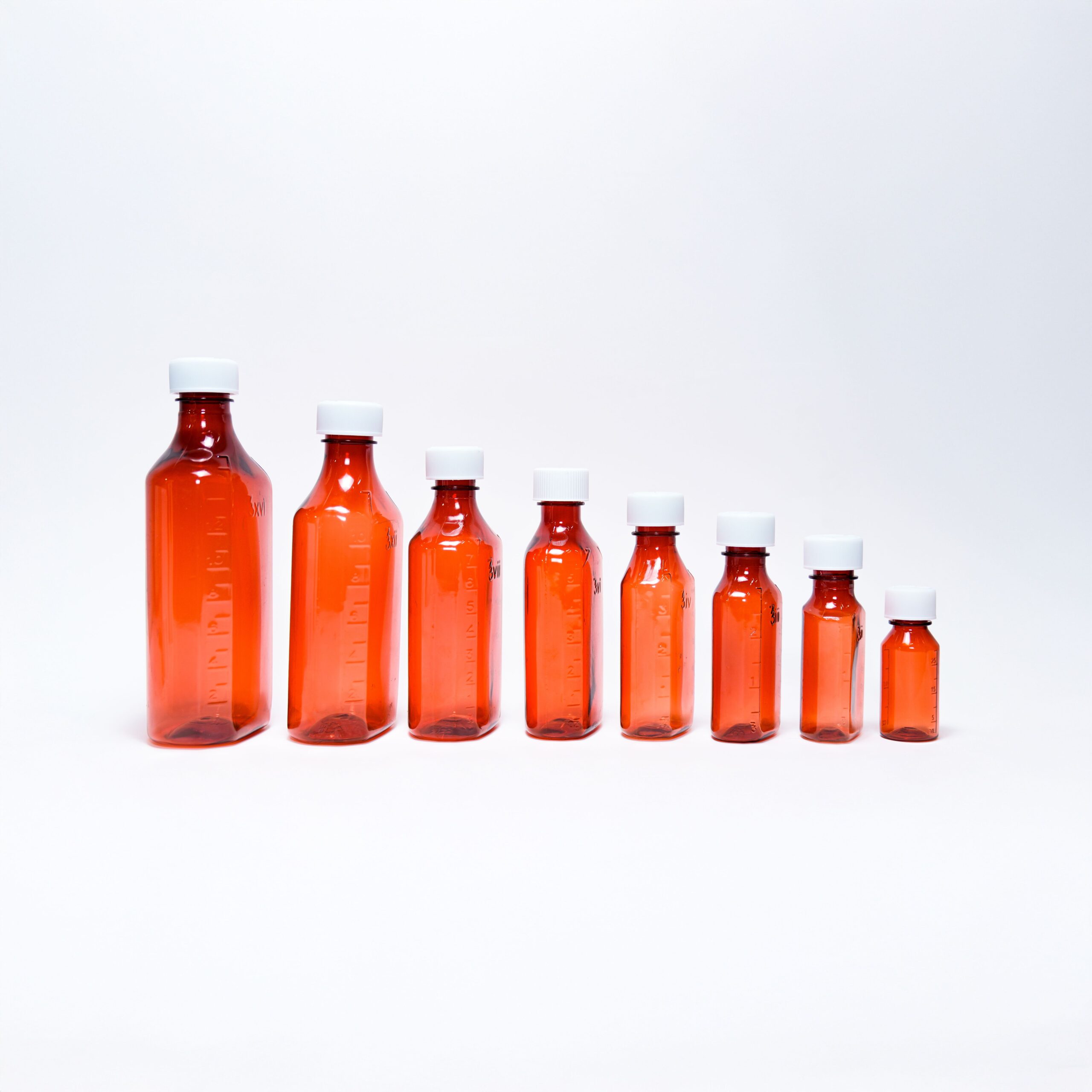 3 oz Amber Plastic Bottles – Child Resistant Caps - Pharmvials