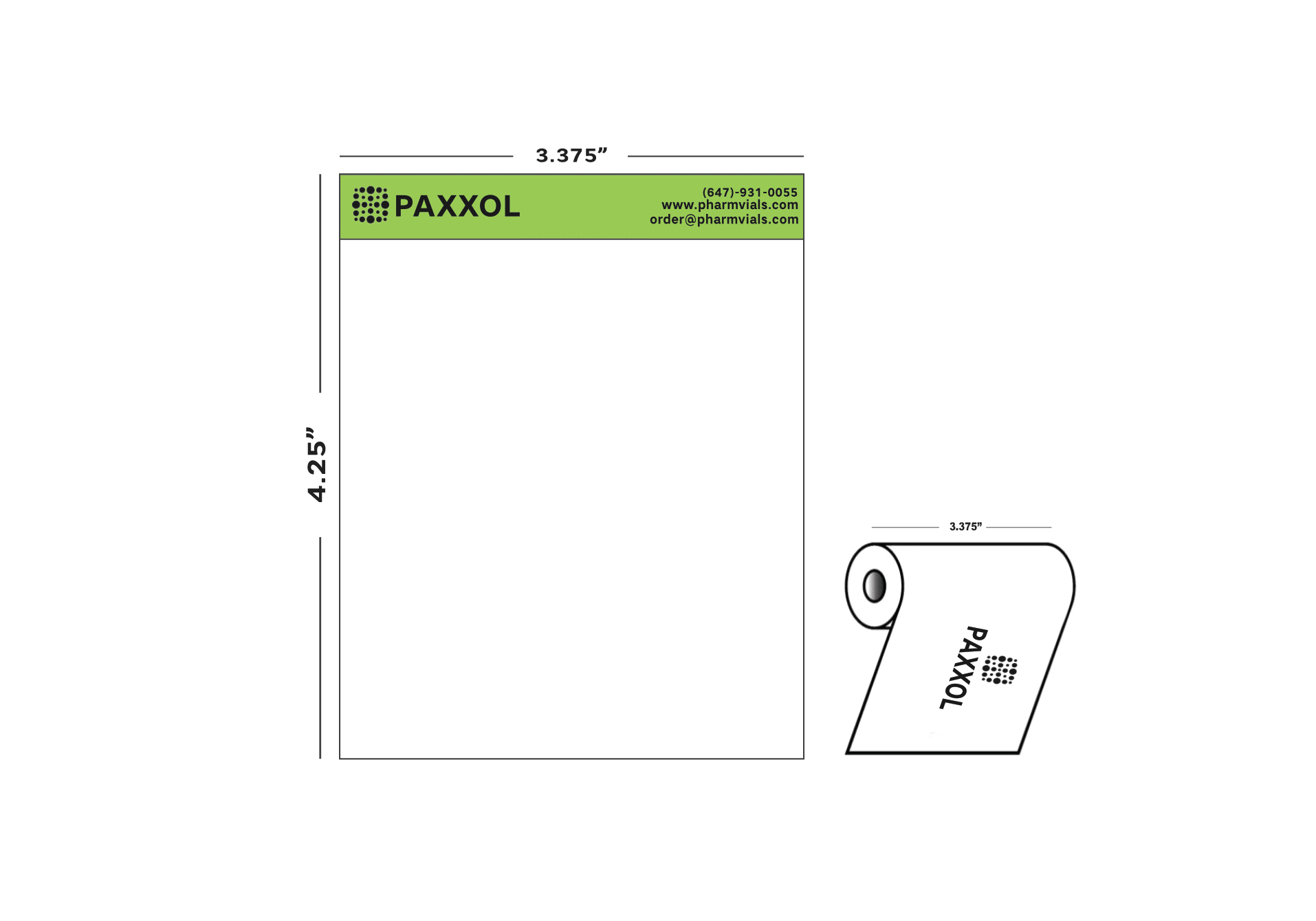 3.375×4.25″ Generic Thermal Direct Receipt - Pharmvials