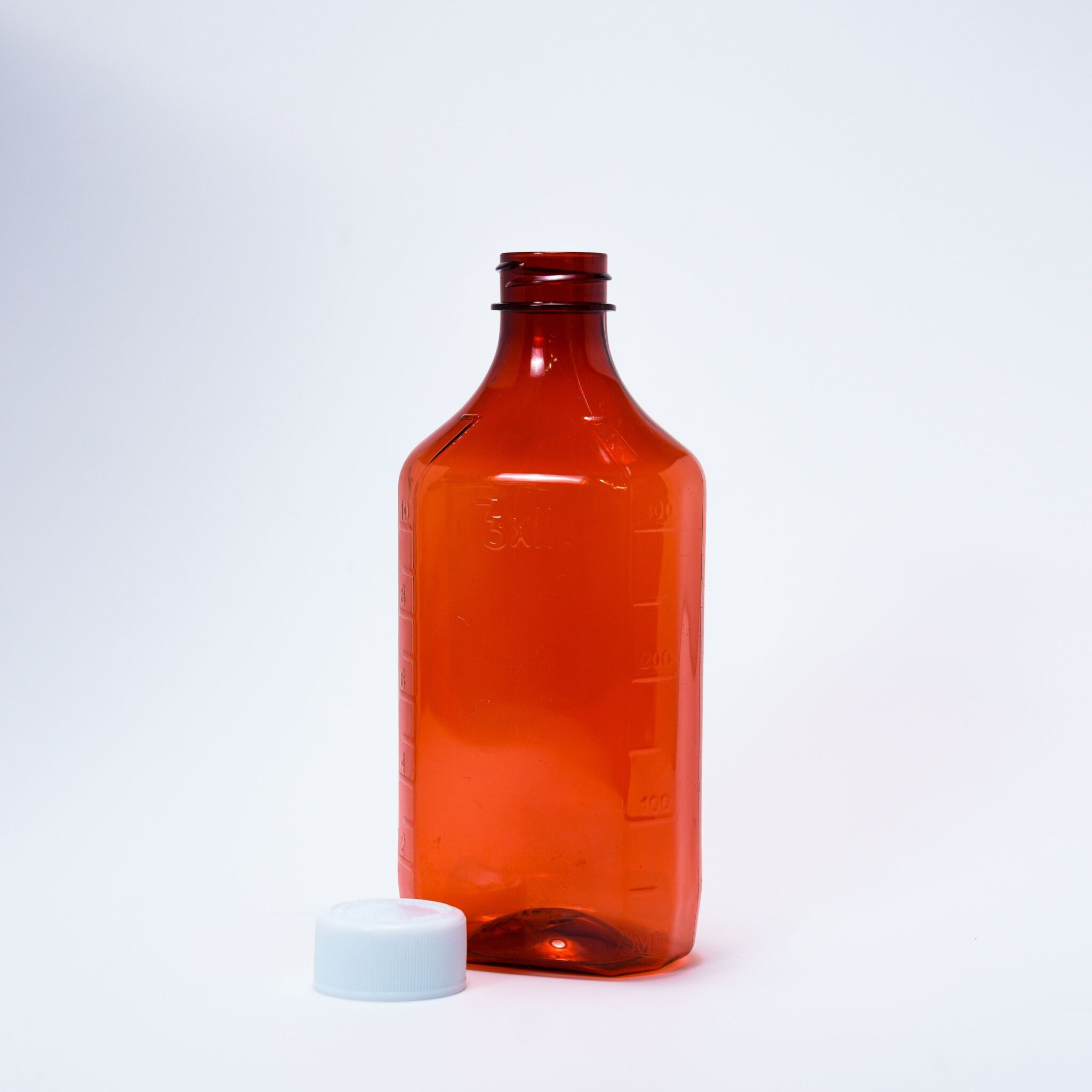 12 oz Amber Plastic Bottles – Child Resistant Caps - Pharmvials