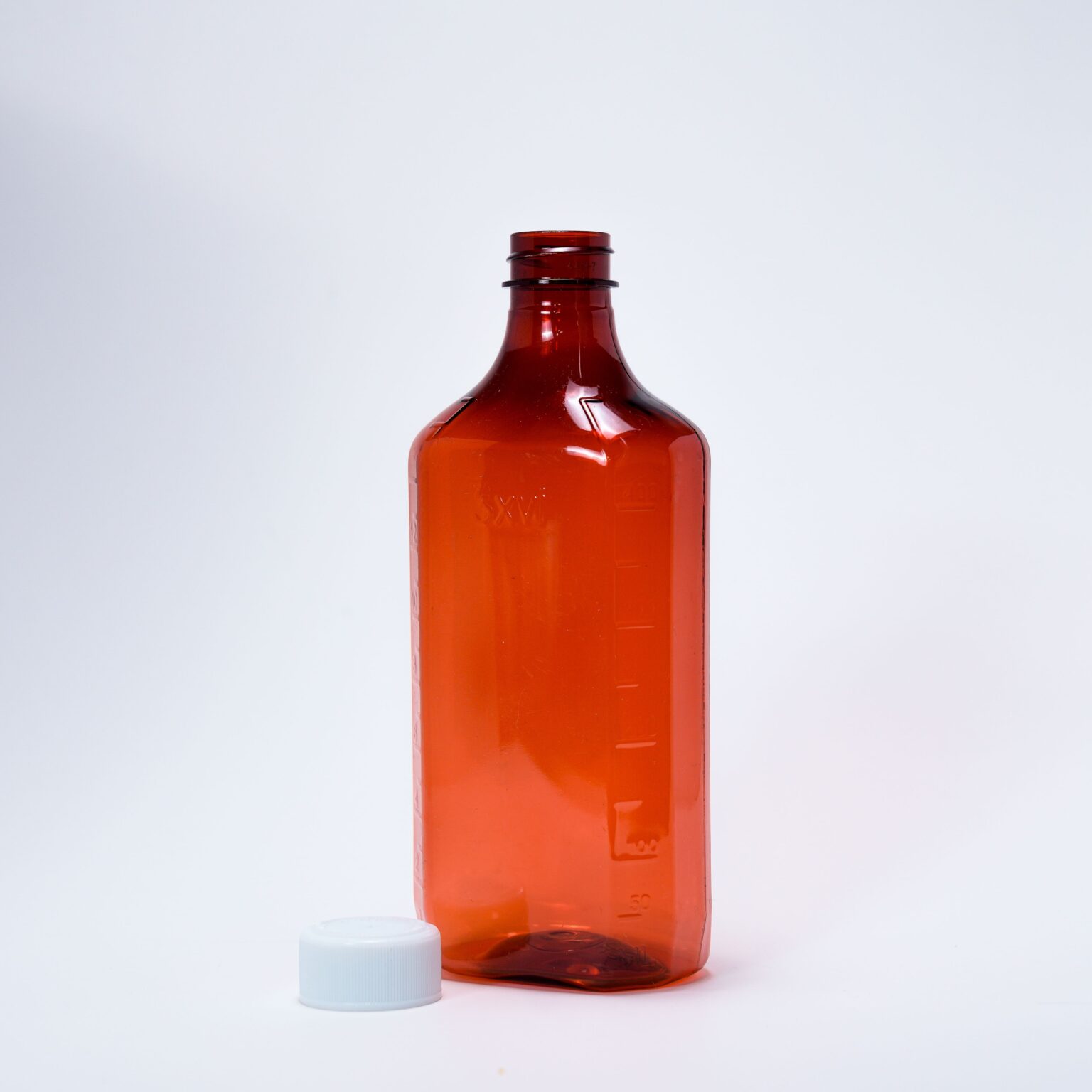 16 oz Amber Plastic Bottles – Child Resistant Caps - Pharmvials