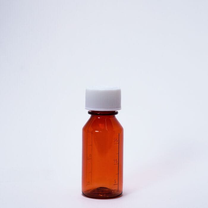 1 oz Amber Plastic Bottles – Child Resistant Caps - Pharmvials